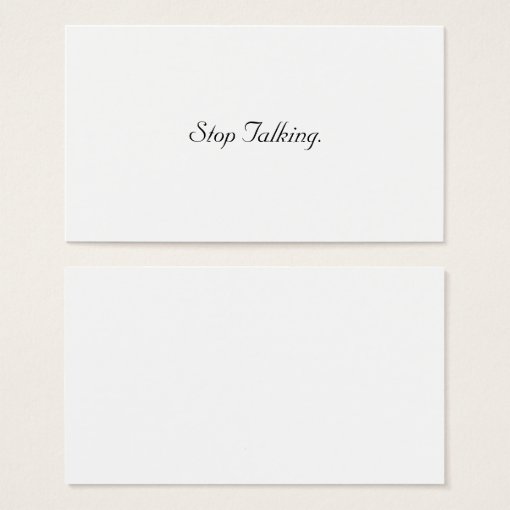 Stop Talking Cards | Zazzle