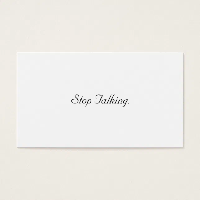 Stop Talking Cards | Zazzle