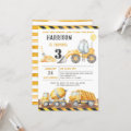 Stop The Traffic Construction Trucks Birthday Invitation | Zazzle