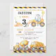Stop The Traffic Construction Trucks Birthday Invitation | Zazzle