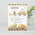 Stop The Traffic Construction Trucks Birthday Invitation | Zazzle