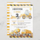 Stop The Traffic Construction Trucks Birthday Invitation | Zazzle