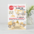 Stop The Traffic Road Construction Birthday Invitation | Zazzle