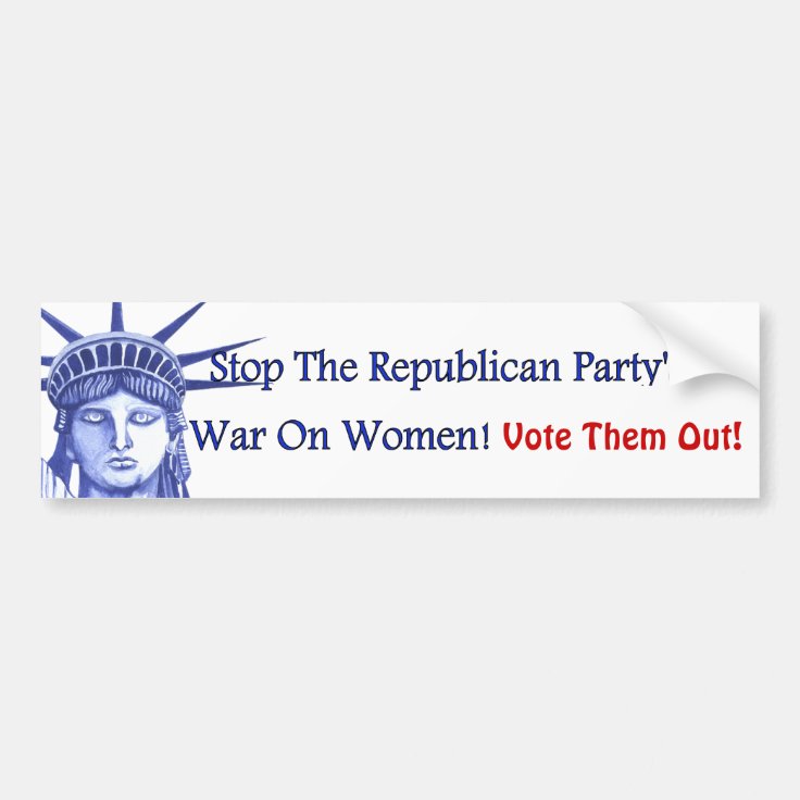STOP THE WAR ON WOMEN BUMPER STICKER | Zazzle
