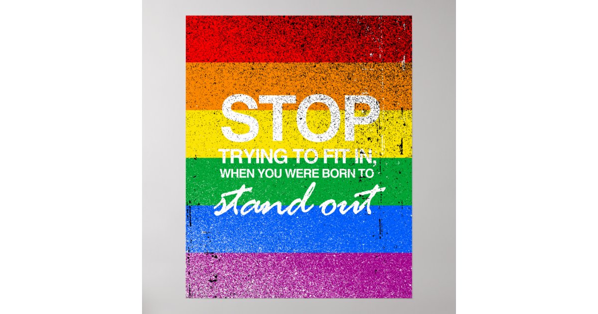 STOP TRYING TO FIT IN POSTER | Zazzle STOP TRYING TO FIT IN POSTER | Zazzle