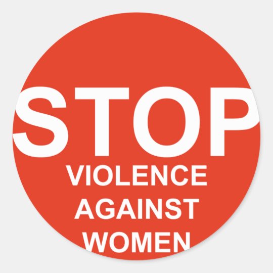 Stop Violence Against Women Classic Round Sticker | Zazzle.com