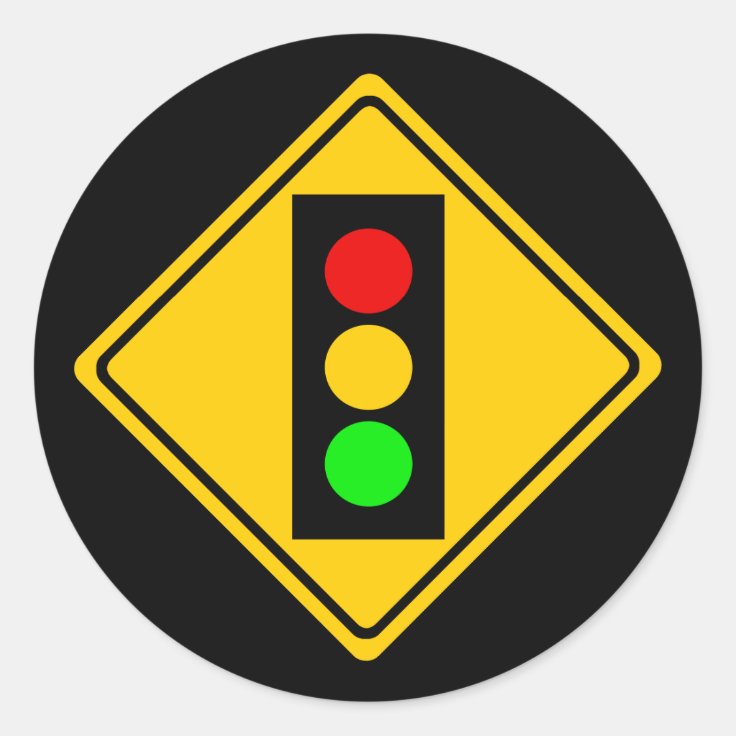 Stoplight Ahead Classic Round Sticker | Zazzle