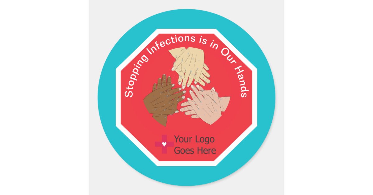 Stopping Infections is in Our Hands Hand Hygiene Classic Round Sticker ...