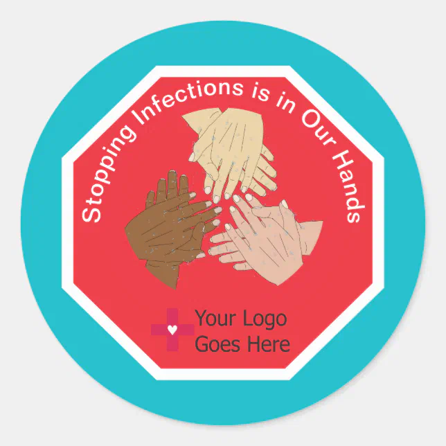 Stopping Infections is in Our Hands Hand Hygiene Classic Round Sticker ...