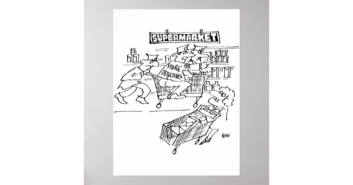 Store Detectives at a Supermarket Poster | Zazzle