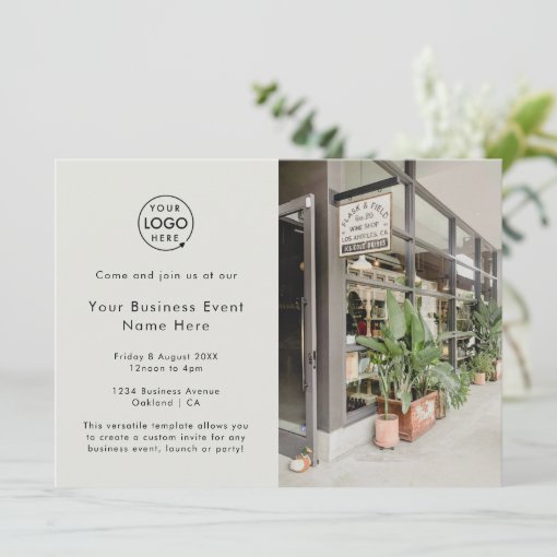 Store Event | Gray Modern Photo Business Launch Invitation | Zazzle