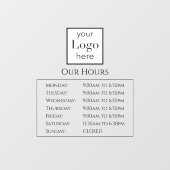 Store Hours Your Logo Business Window Cling | Zazzle