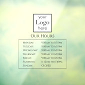 Store Hours Your Logo Business Window Cling | Zazzle