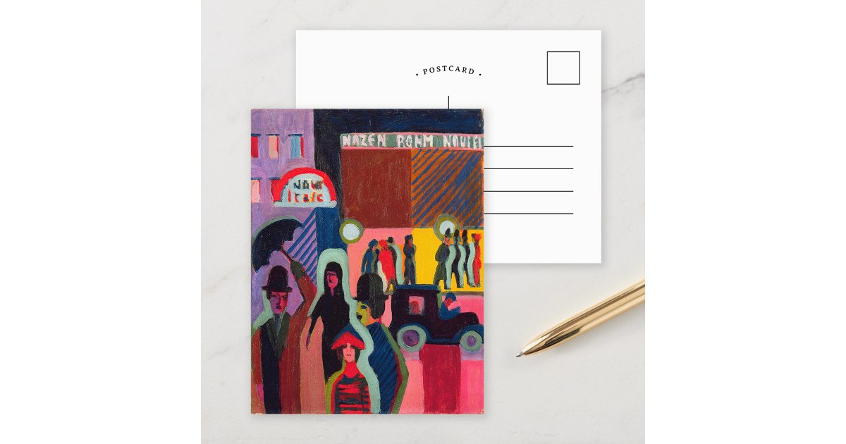 Store in the Rain | Ernst Ludwig Kirchner Postcard | Zazzle
