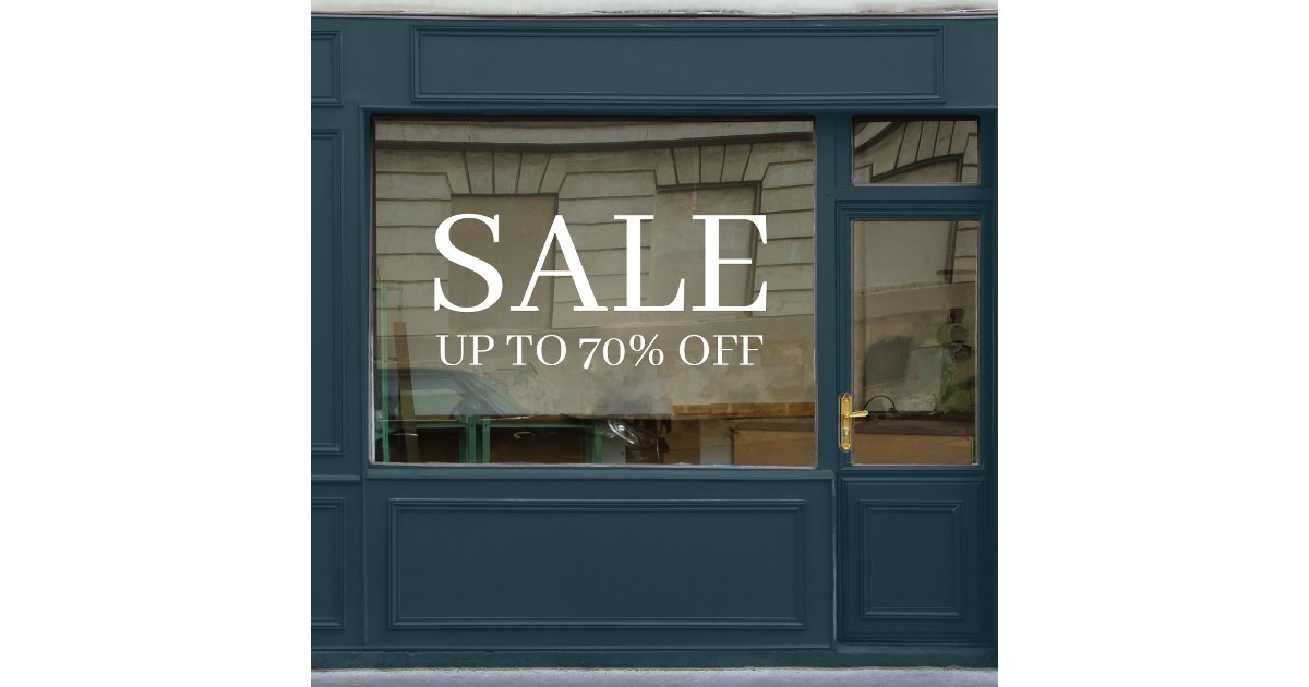 Store Sale | Business Elegant Minimal White Window Cling | Zazzle