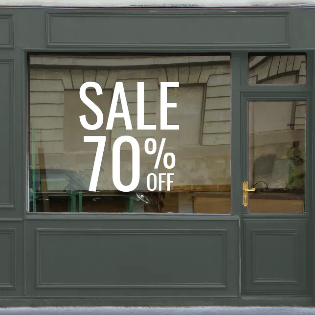 Store Sale | Business Modern Minimal White Window Cling | Zazzle