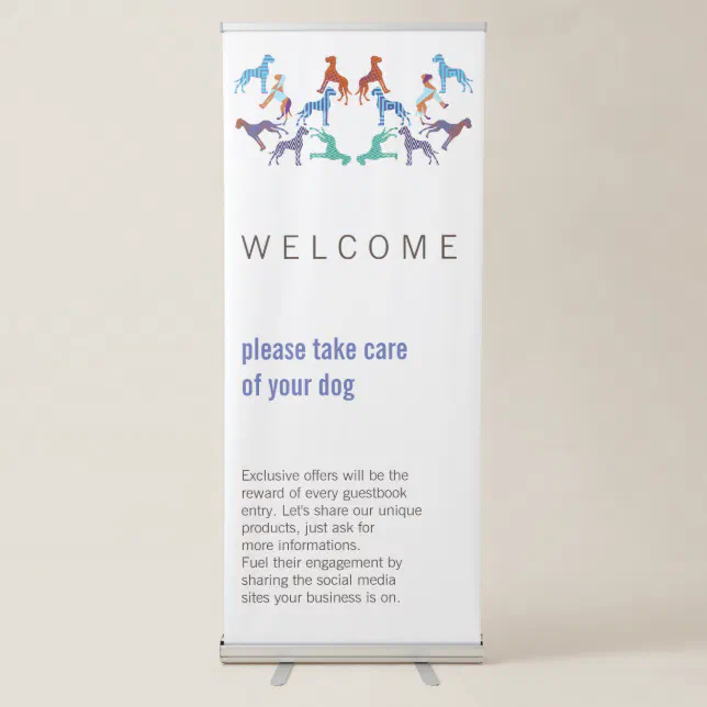 Storefront Welcome Entry Silhouette Banner | Zazzle