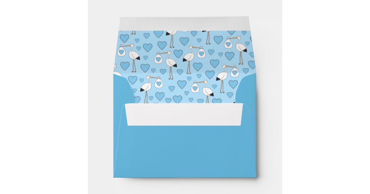 Stork Baby Shower Blue Boy Envelope | Zazzle.com