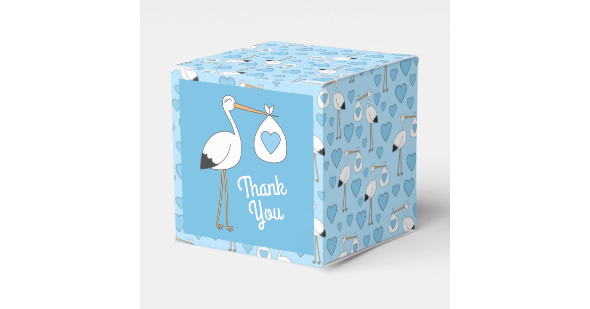 Stork Baby Shower Blue Boy Favor Boxes | Zazzle