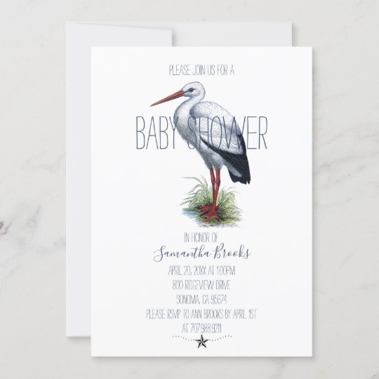 Stork Baby Shower Invitation | Zazzle.com