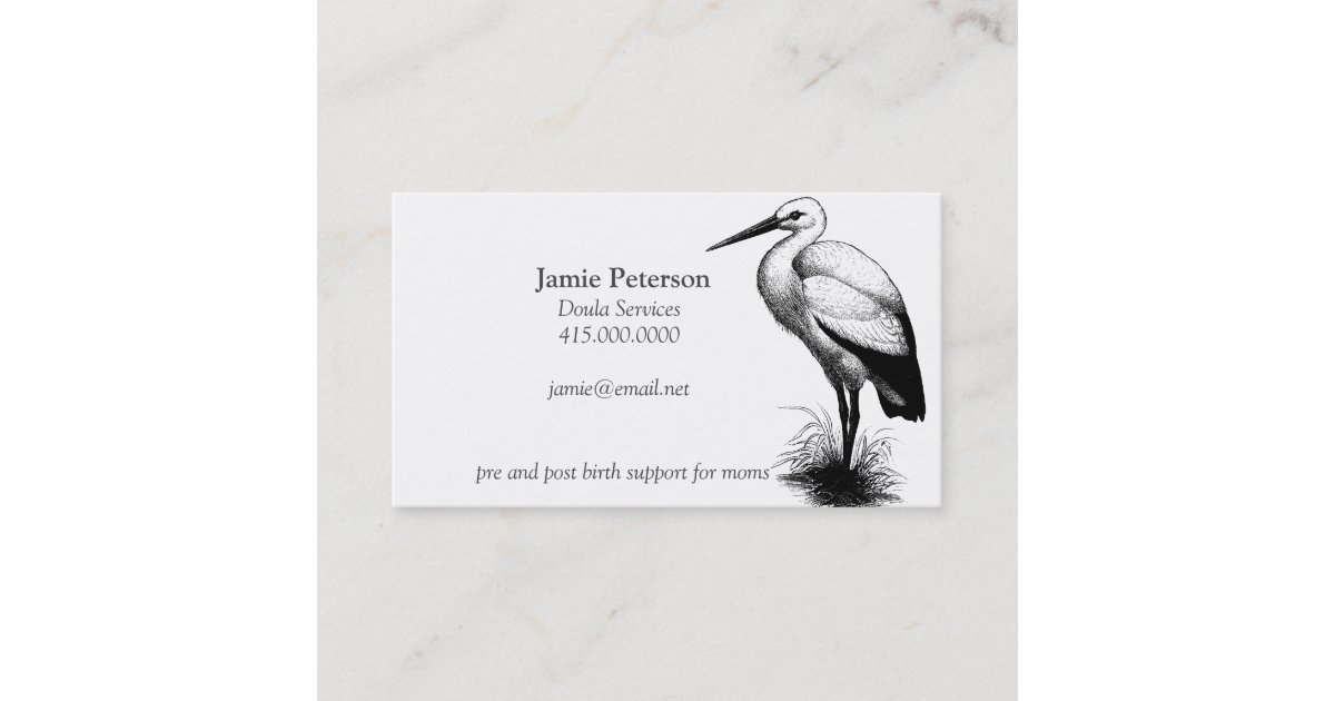Stork Call The Doula Business Cards | Zazzle