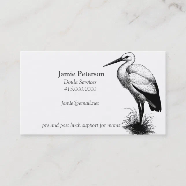 Stork Call The Doula Business Cards | Zazzle