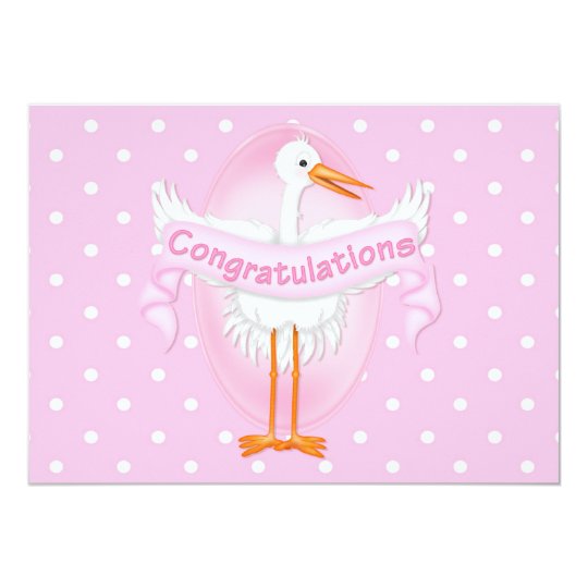 Stork Congratulations Baby Shower Invitation | Zazzle.com