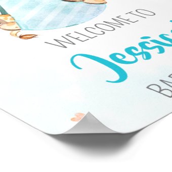 Stork welcome party sign Boy giraffe party poster | Zazzle