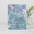 STORM BLUE WATERCOLOR HIBISCUS WEDDING INVITATION | Zazzle