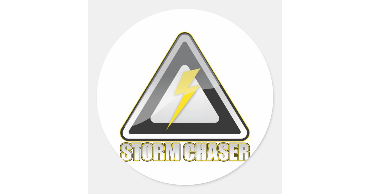 Storm Chaser Lightning Classic Round Sticker | Zazzle