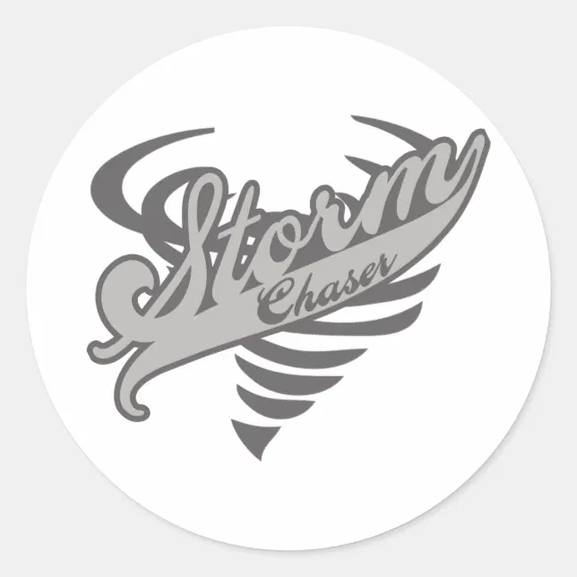 Storm Chaser Tornado Twister Logo Classic Round Sticker | Zazzle