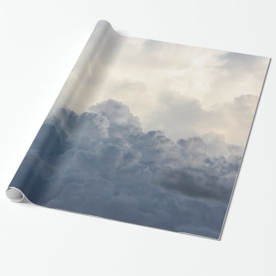 Storm Cloud Heavenly White Clouds In Sky Wrapping Paper | Zazzle.com