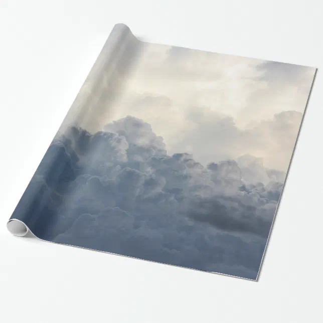 Storm Cloud Heavenly White Clouds In Sky Wrapping Paper | Zazzle