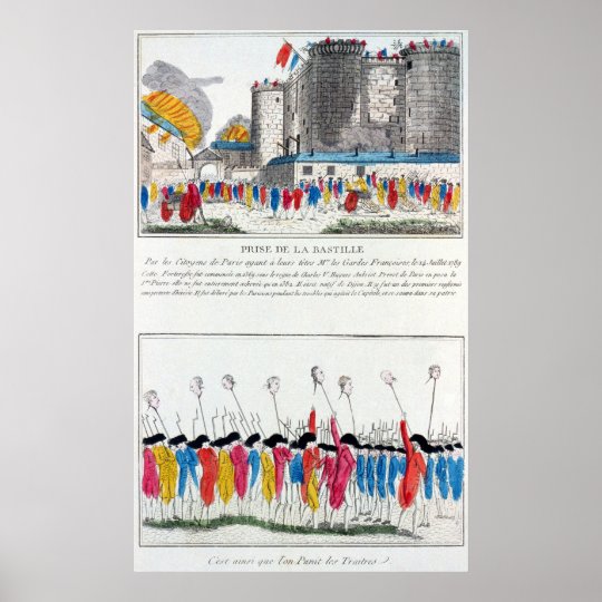 Storming of the Bastille in the French Revolution Poster | Zazzle.com