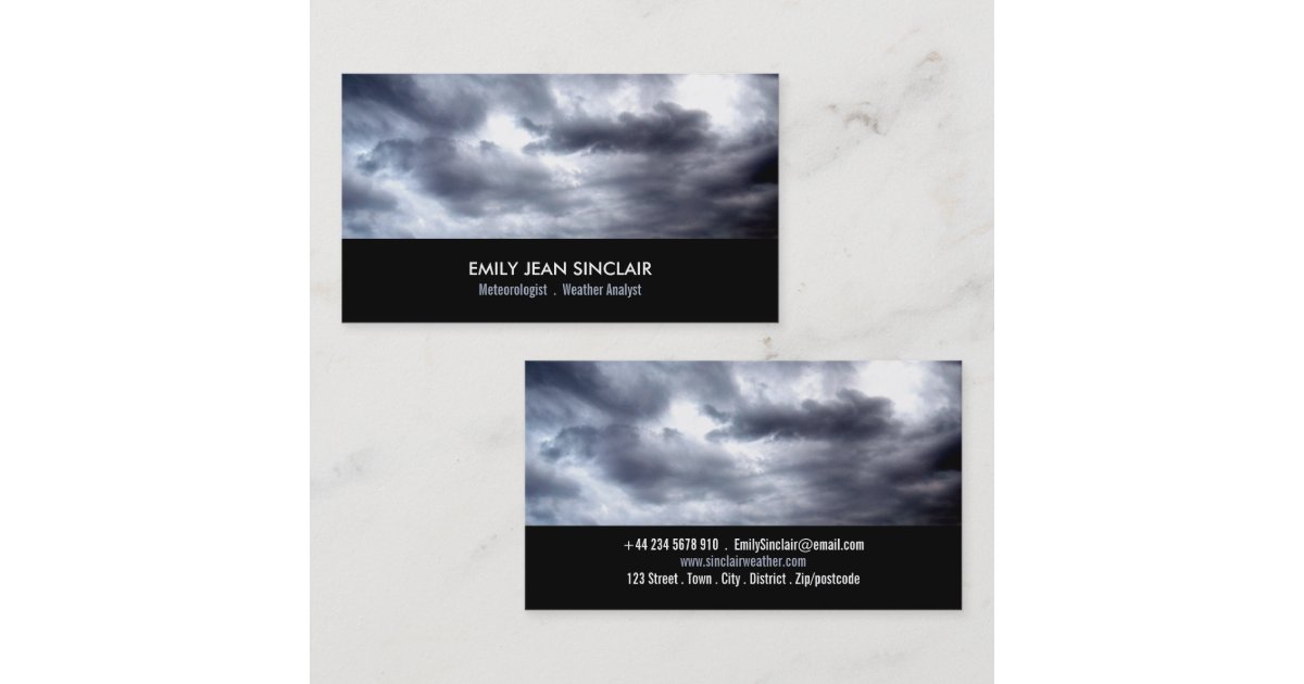 Stormy Clouds, Meteorologist Business Card | Zazzle