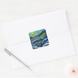 Stormy Sea Square Sticker | Zazzle