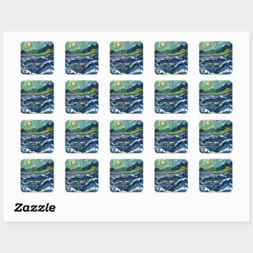 Stormy Sea Square Sticker | Zazzle