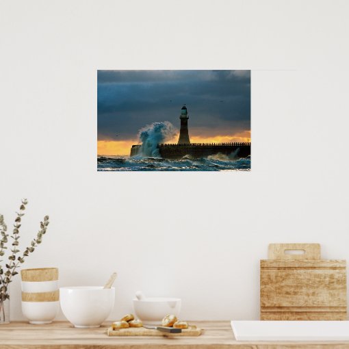 Stormy Seas at Roker Poster/Print Poster | Zazzle