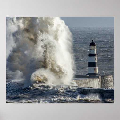 Stormy Seas at Roker Poster/Print Poster | Zazzle