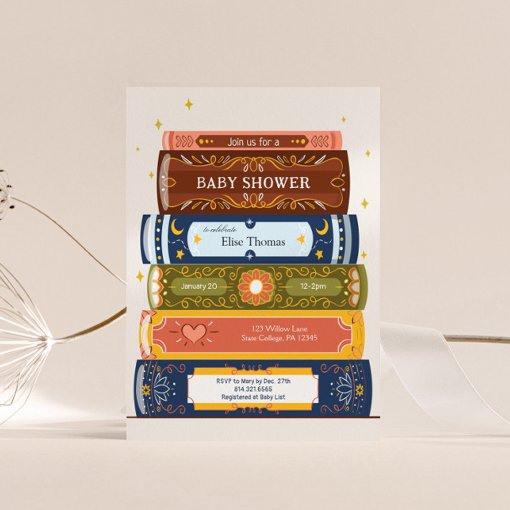 Story Book Library The Next Chapter Baby Shower Invitation | Zazzle