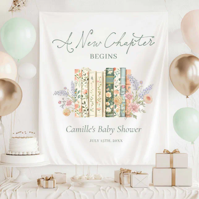 Storybook Baby Shower - A New Chapter Welcome Tapestry | Zazzle