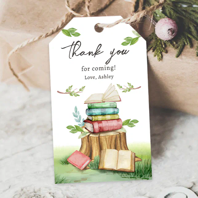 Storybook Baby Shower Book Books New Chapter Gift Tags | Zazzle