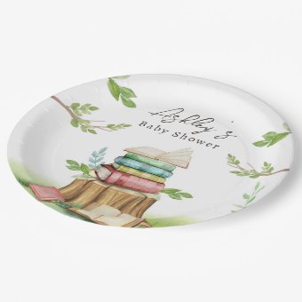 Storybook Baby Shower Book Books New Chapter Paper Plates | Zazzle