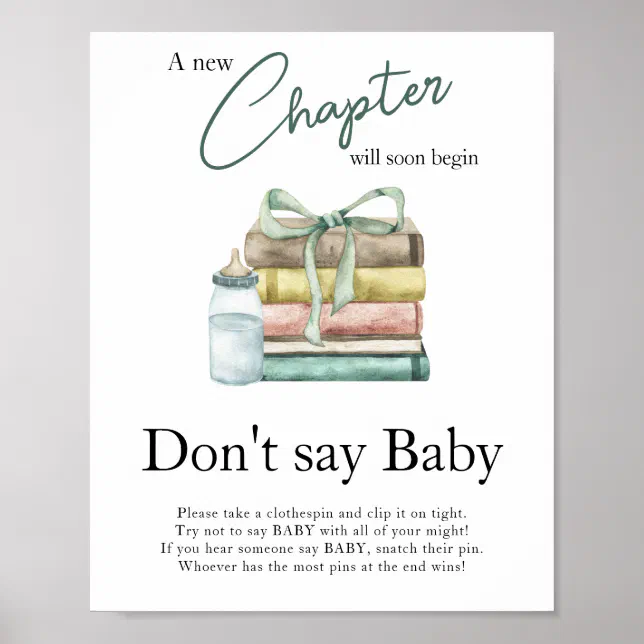 Storybook baby shower - Don't say baby Poster | Zazzle