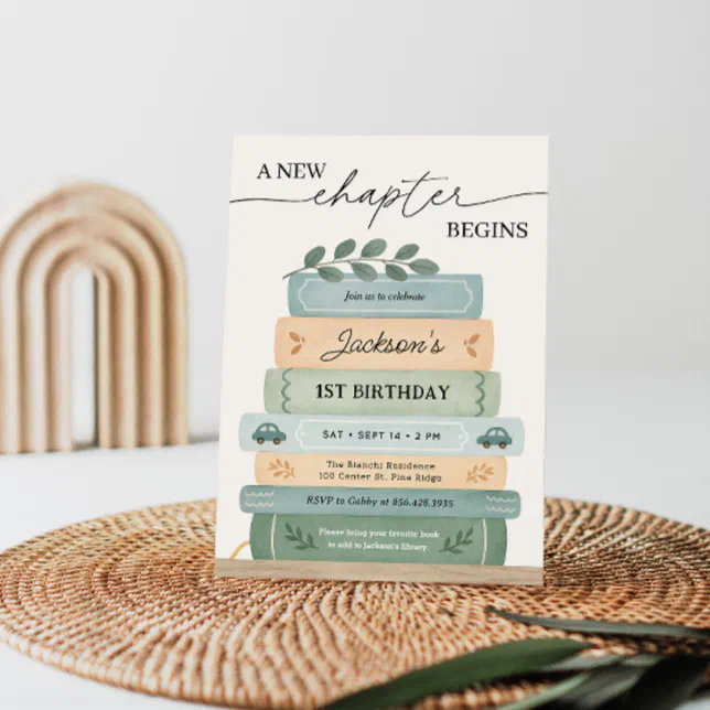 Storybook Birthday A New Chapter Begins Invitation | Zazzle