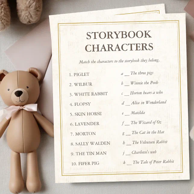 Storybook Characters New Chapter Baby Shower Game | Zazzle