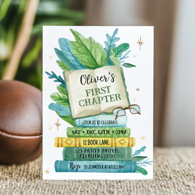Storybook First Chapter Birthday Invitation | Zazzle