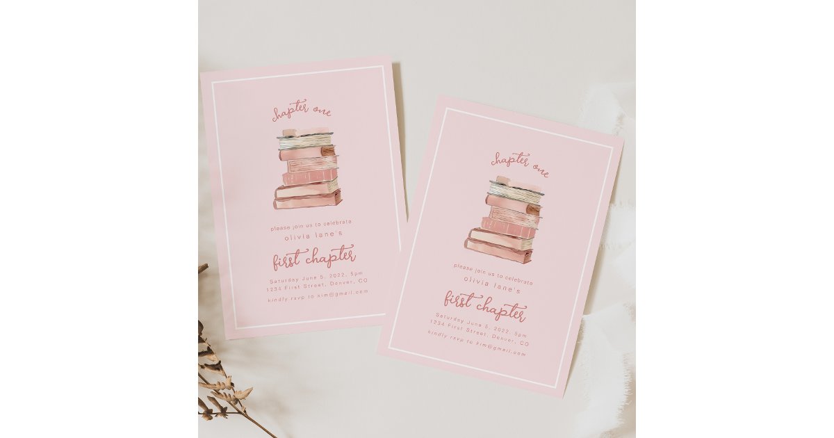 Storybook First Chapter Birthday Party Invite | Zazzle