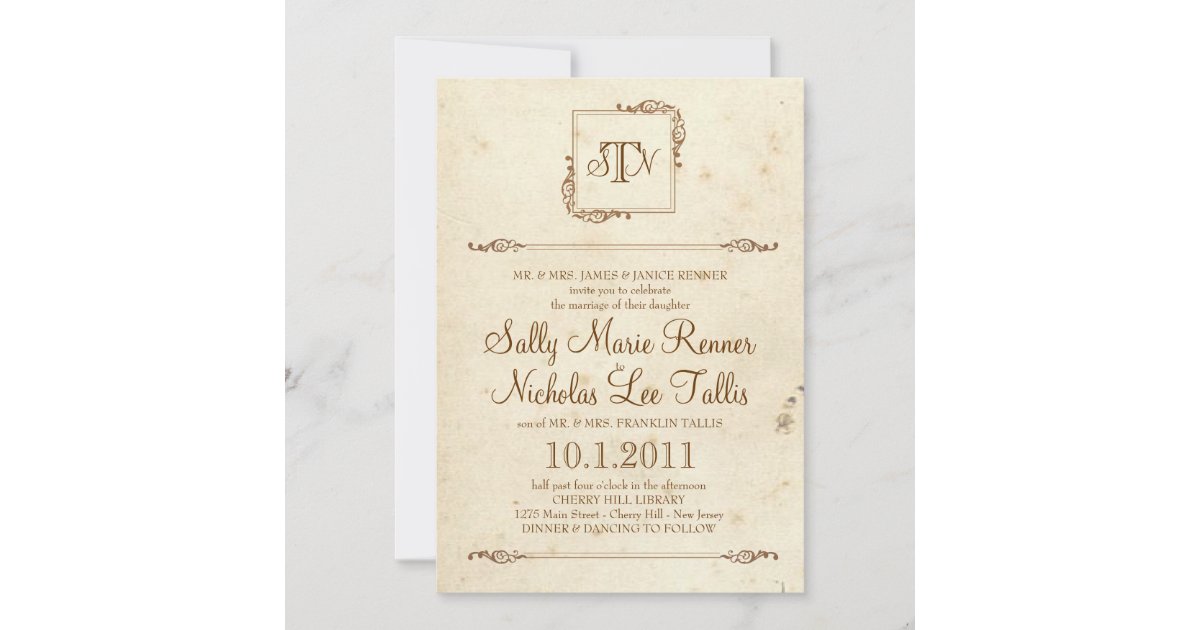 Storybook Monogram Invitation | Zazzle
