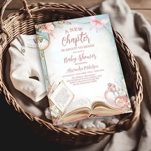 Storybook New Chapter Baby Shower Invitation | Zazzle